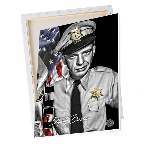 CV-494 Canvas Prints - Mayberry Deputy Barney Fife w Flag – eiznek.com