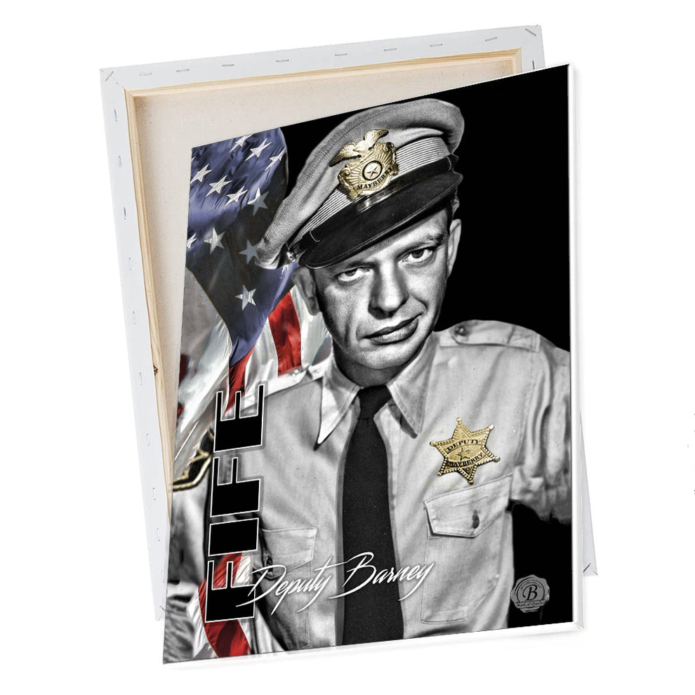 CV-494 Canvas Prints - Mayberry Deputy Barney Fife w Flag – eiznek.com