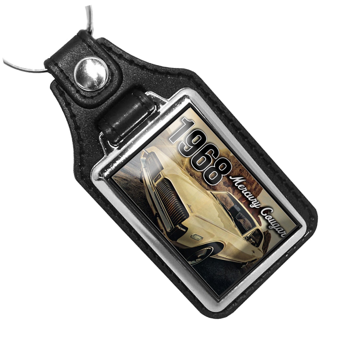 KR-3370 Key Ring - Classic 1968 Mercury Cougar White Design – eiznek.com