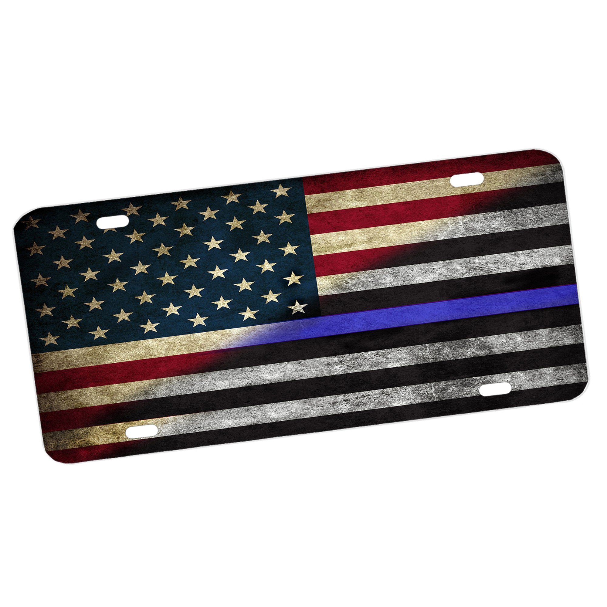 LP-013 License Plate - Law Enforcement Thin Blue Line American Flag Re ...