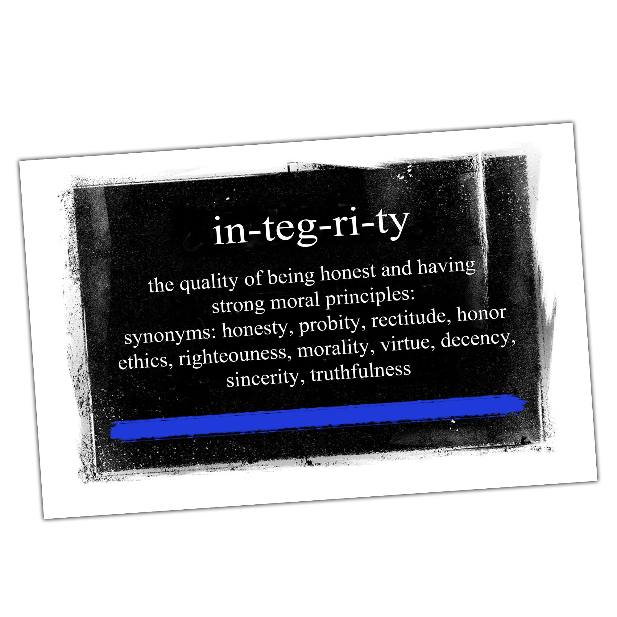 PO-023 Poster - Law Enforcement Thin Blue Line Definition of Integrity ...